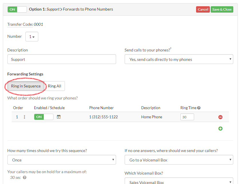 How to Ring Your Phones in Sequential Order – Talkroute Support